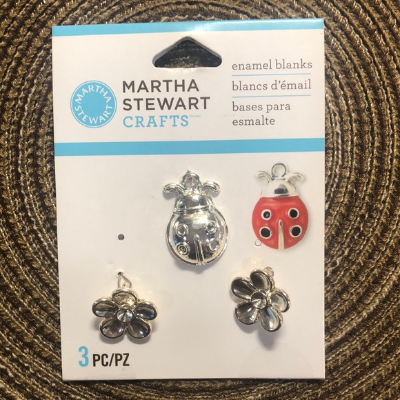 Martha Stewart | Jewelry | Martha Stewart Enamel Blanks Ladybug Flowers ...